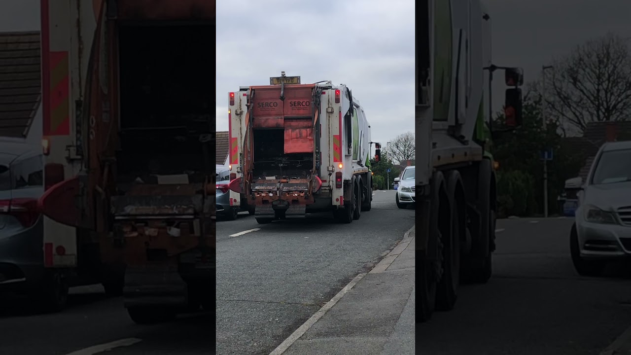 Mercedes Benz Econic bin lorry collecting recycling bins Terberg ...