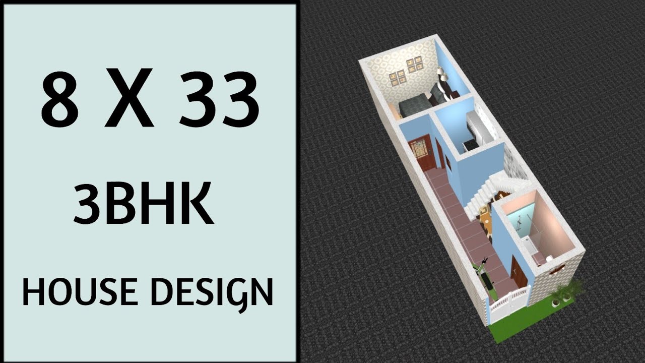 8x33 House Design ll 30 गज में घर का नक्शा ll 8x33 Ghar Ka Naksha ll ...