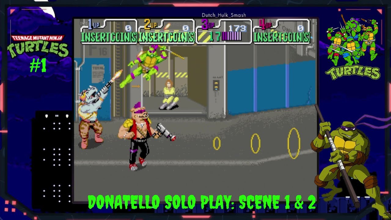 Teenage Mutant Ninja Turtles: The Cowabunga Collection: Donatello Solo Play- Scene 1 & 2 ...