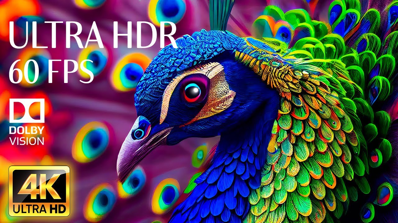 4K HDR 60fps Dolby Vision with Animal Sounds & Calming Music (Colorful ...