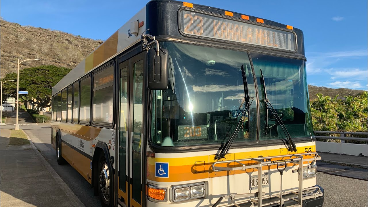 Honolulu TheBus Route 23-Kahala Mall Bus #056 (rare) - YouTube