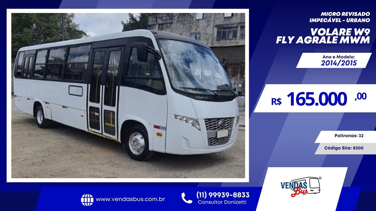 Micro Volare W9 Fly Agrale MWM Urbano e Escolar. Todo Revisado e ...