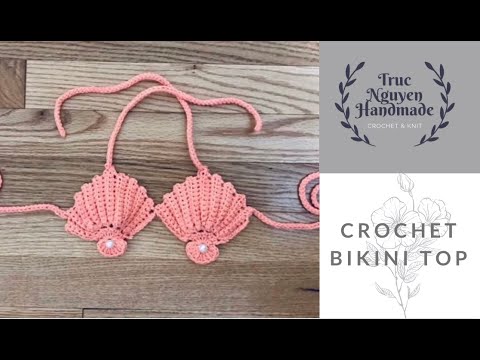 Crochet Seashell Bikini Top For 5-6Y Baby | Truc Nguyen Handmade.