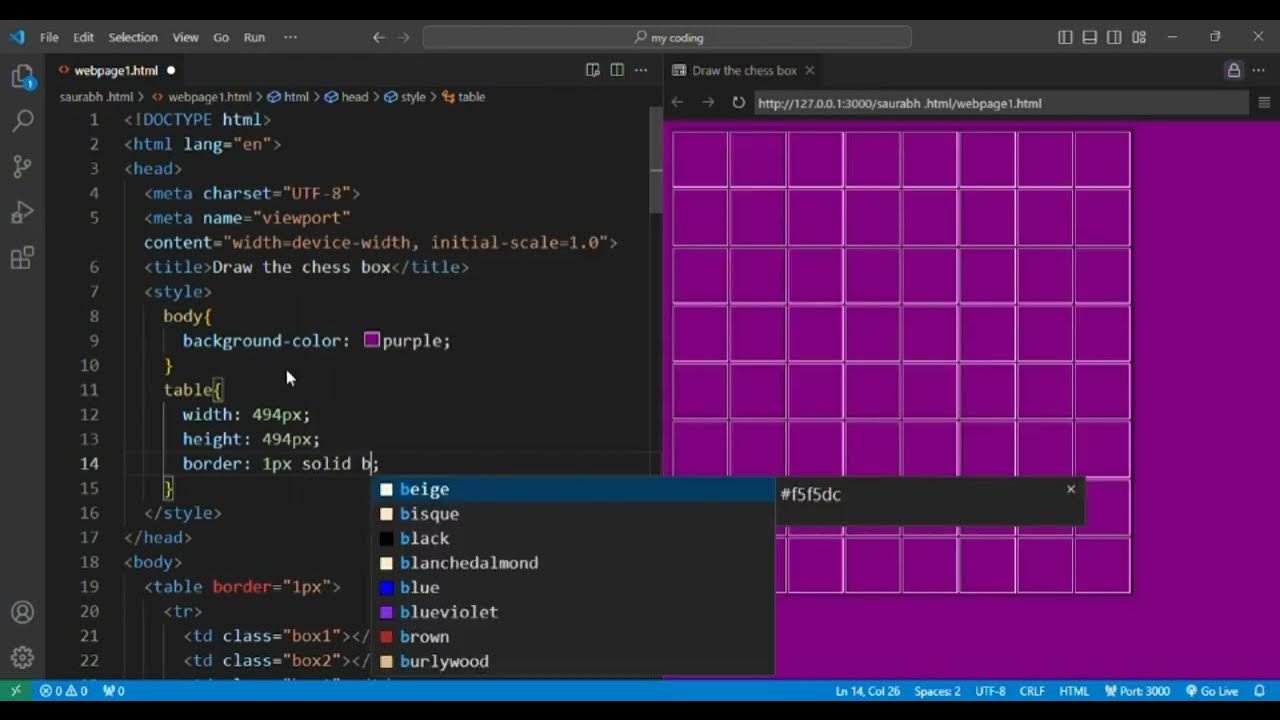 How To Create Chess Box Using Html And Css Codewithharry Coding Html Htmlcss Youtube 0906