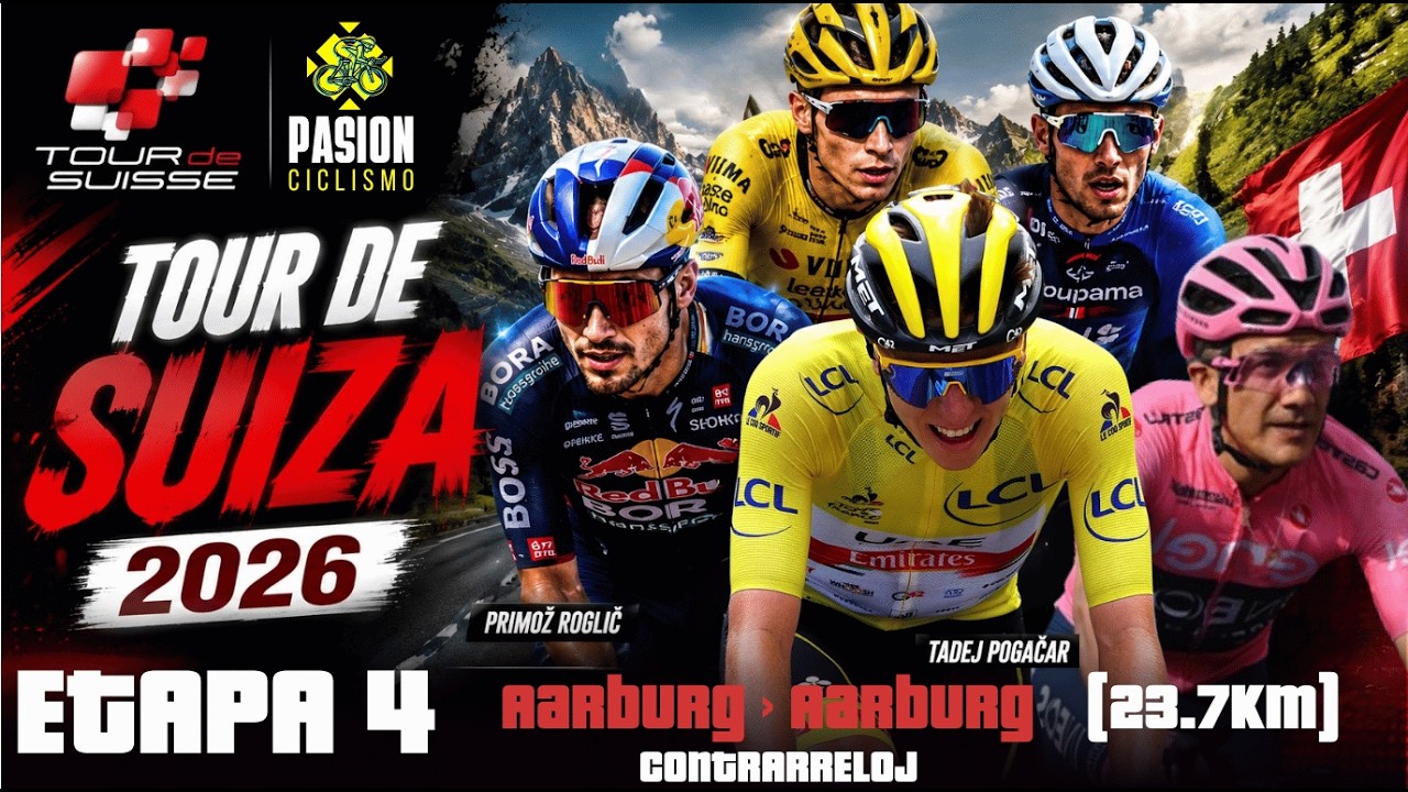 🔴 EN VIVO TOUR DE SUIZA 2026 - ETAPA 4 CONTRARRELOJ (23 KM) - PASION ...