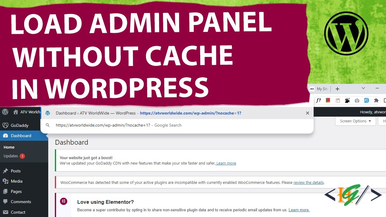 How to Load WordPress Admin Panel Dashboard without Cache using URL ...