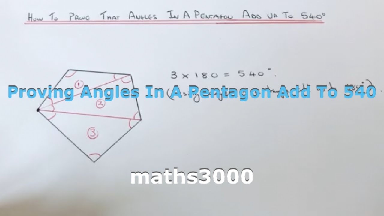 How To Prove That The Angles In A Pentagon Add Up To 540 Degrees ...