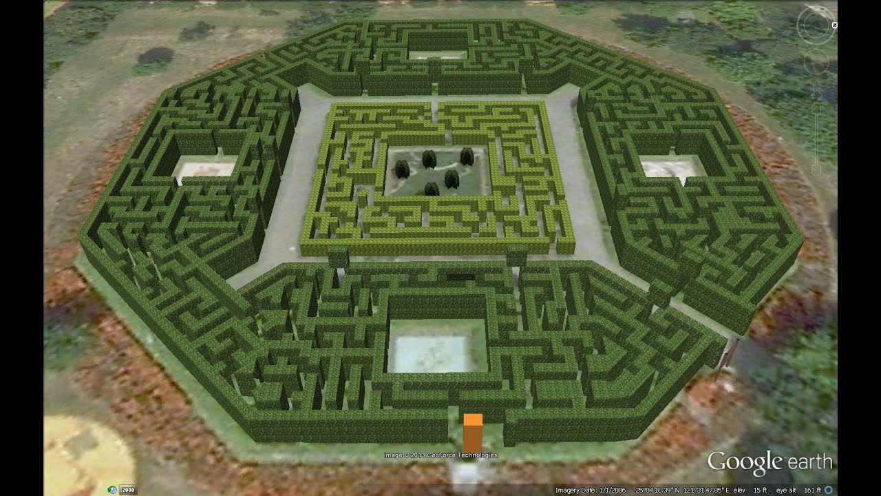 MAZES (3 - D) IN GOOGLE EARTH - YouTube
