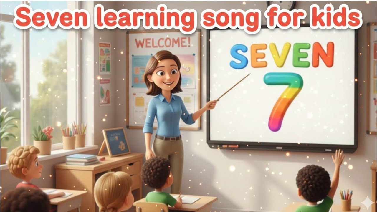 Number 7 Song in words one l 123 Song l Learn Counting & Numbers l ...
