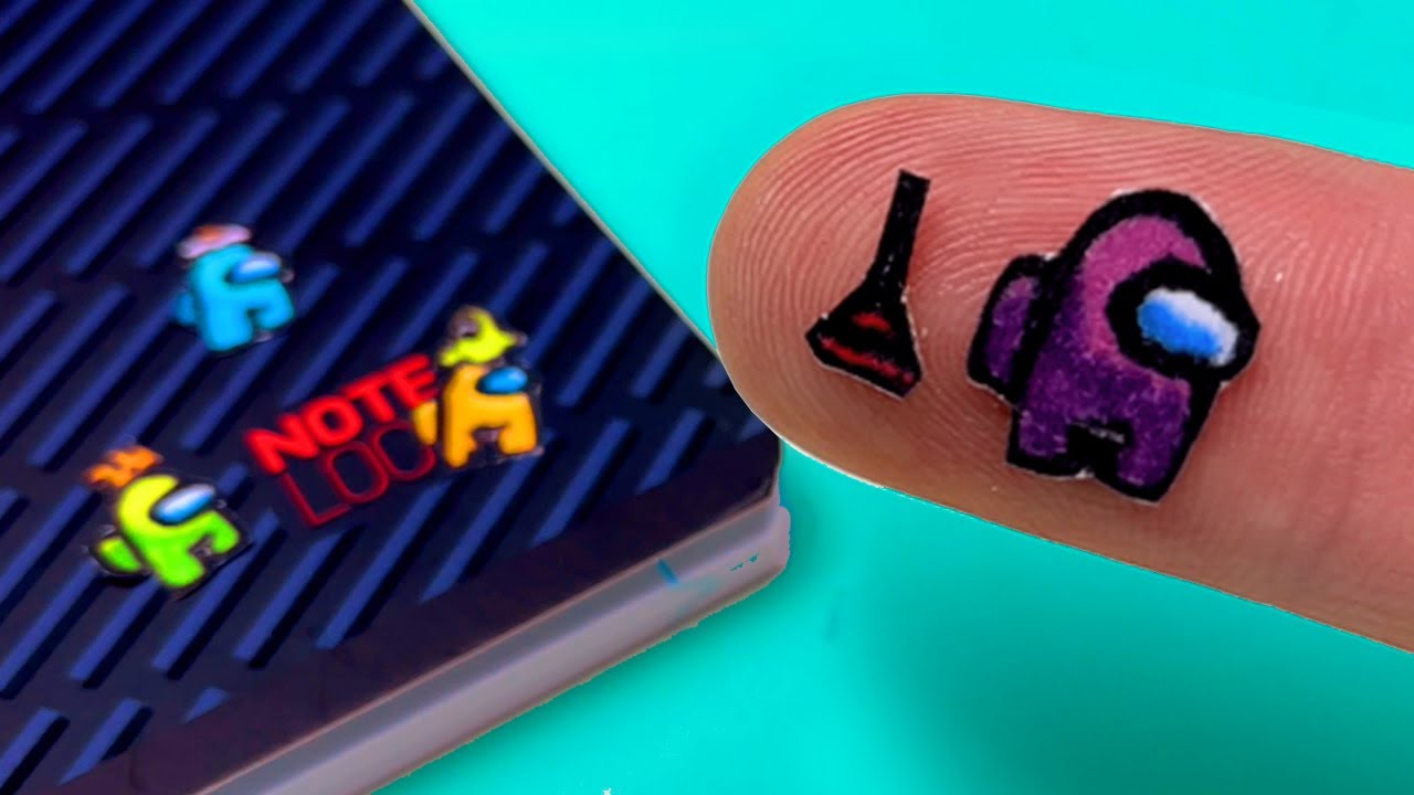 AMONG US ARTS & PAPER CRAFTS DIY Stickers TUTORIAL - YouTube