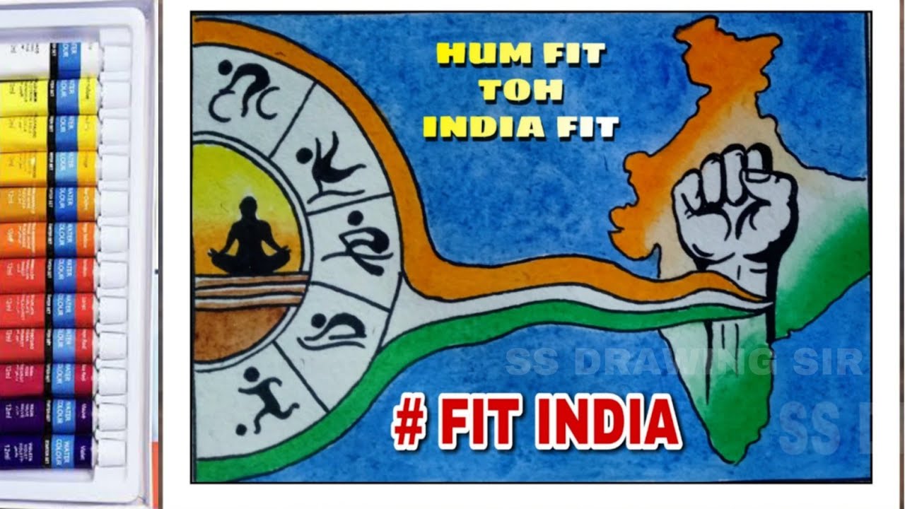 Freedom from Sedentary lifestyle Drawing #3 | Fit India Painting With ...