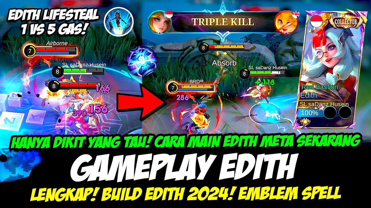 CARA MAIN EDITH COLLECTOR SKIN + COMBO EDITH TERBARU BUILD EDITH ...