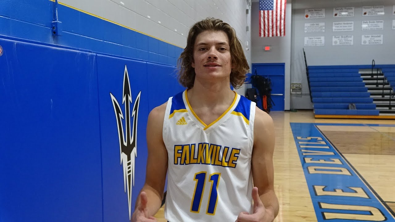 Caden Burnett, Falkville hold off St. John Paul II 53-48 - YouTube
