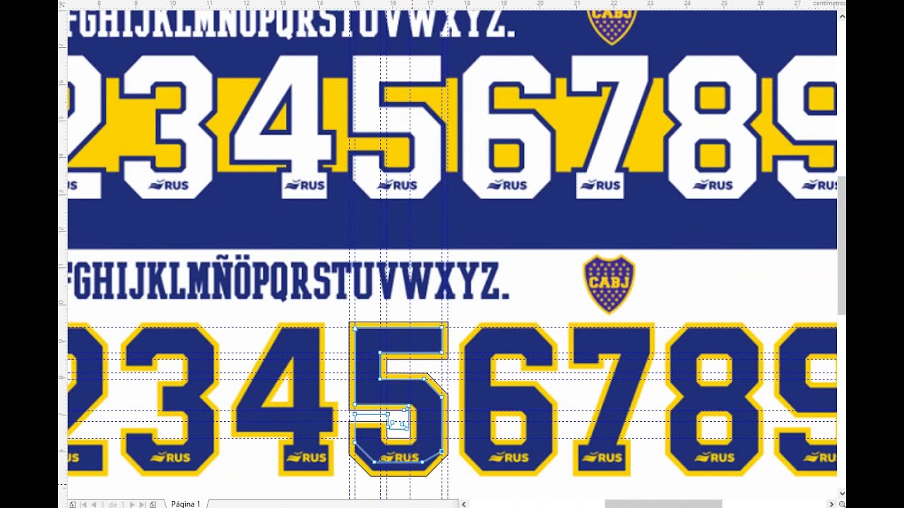 como vectorizar numeros de camisetas en corel draw - YouTube