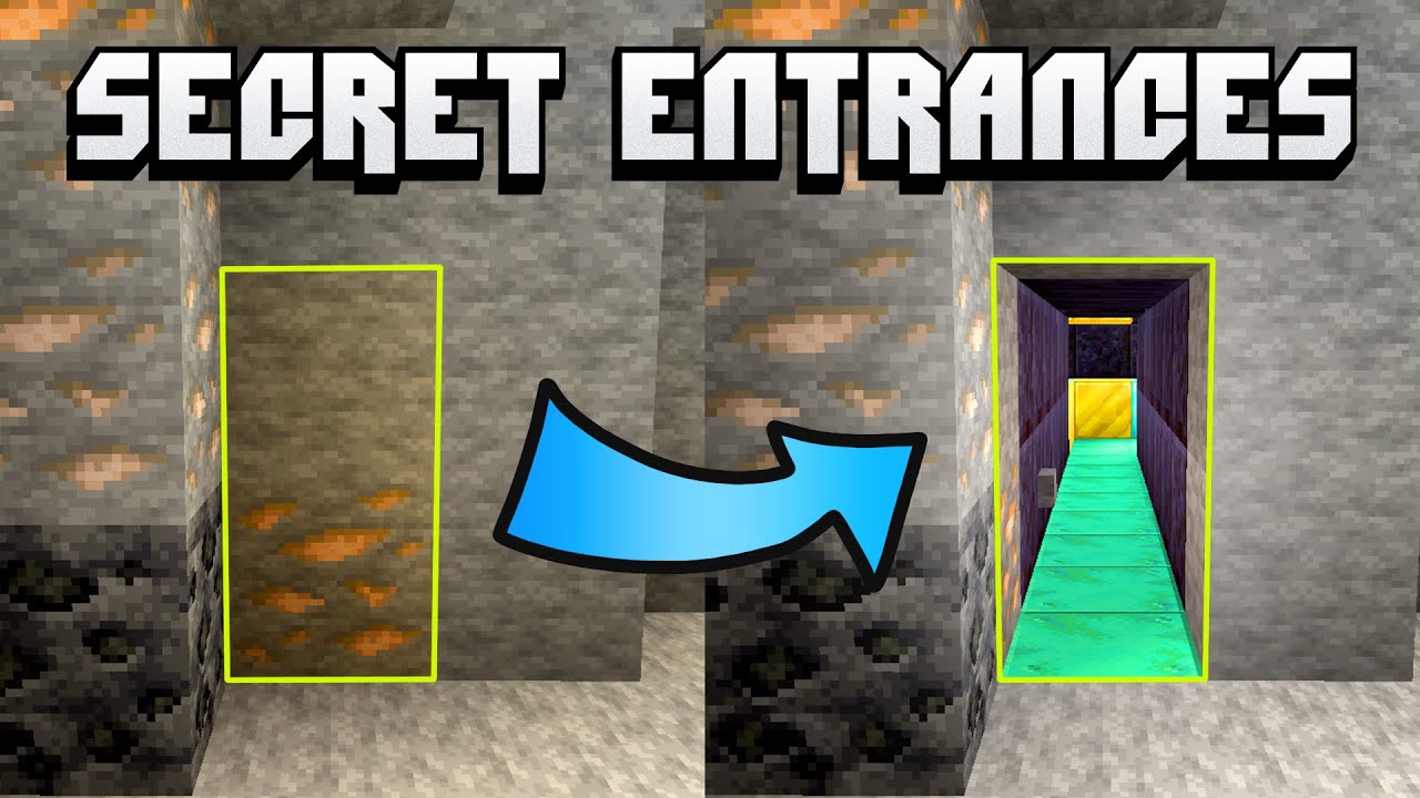 5 Hidden Entrances in Minecraft Java AND Bedrock! • Redstone Creation ...