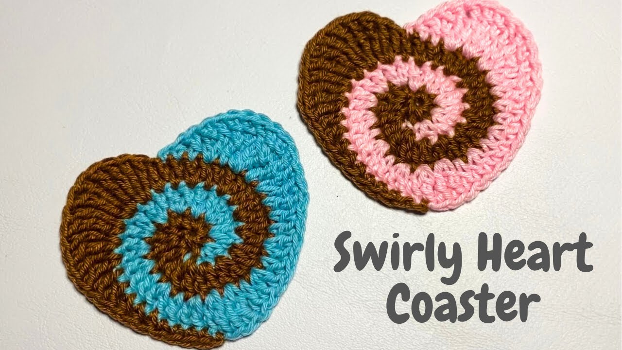 CROCHET COASTER. SWIRLY HEART crochet pattern design. EASY to MAKE ...