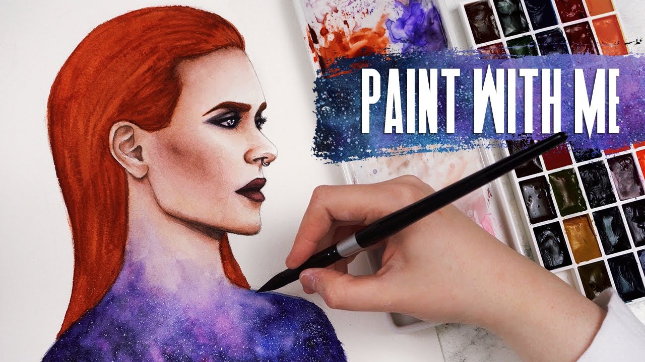 PAINT WITH ME | Real Time Watercolour Portrait - YouTube