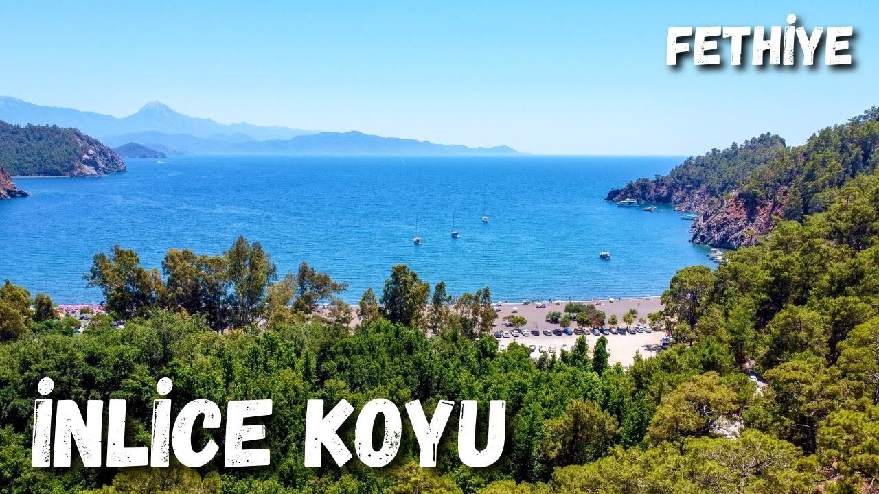 Gökyüzünden Fethiye İnlice Koyu - İnlice halk Plajı Dron Çekimi ...