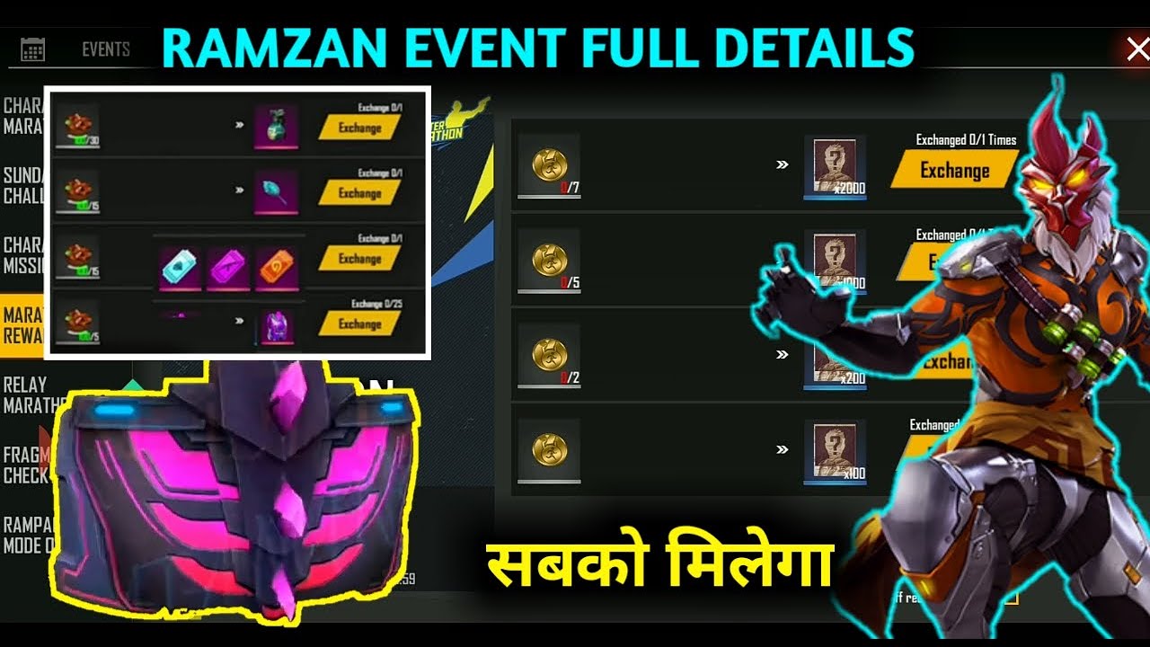 FREE FIRE RAMZAN EVENT FULL DETAILS|FREE FIRE MAX, Character mission ...