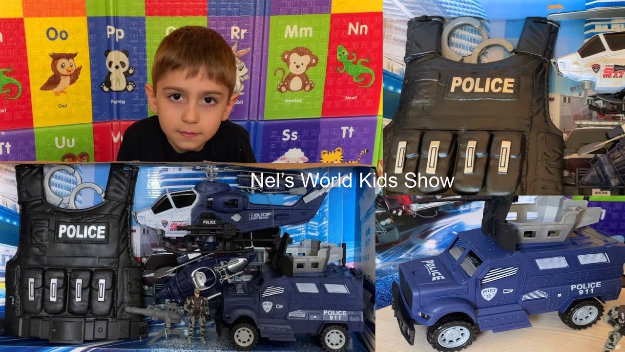 Police action figure play set - Police vest, Handcuffs, police ...