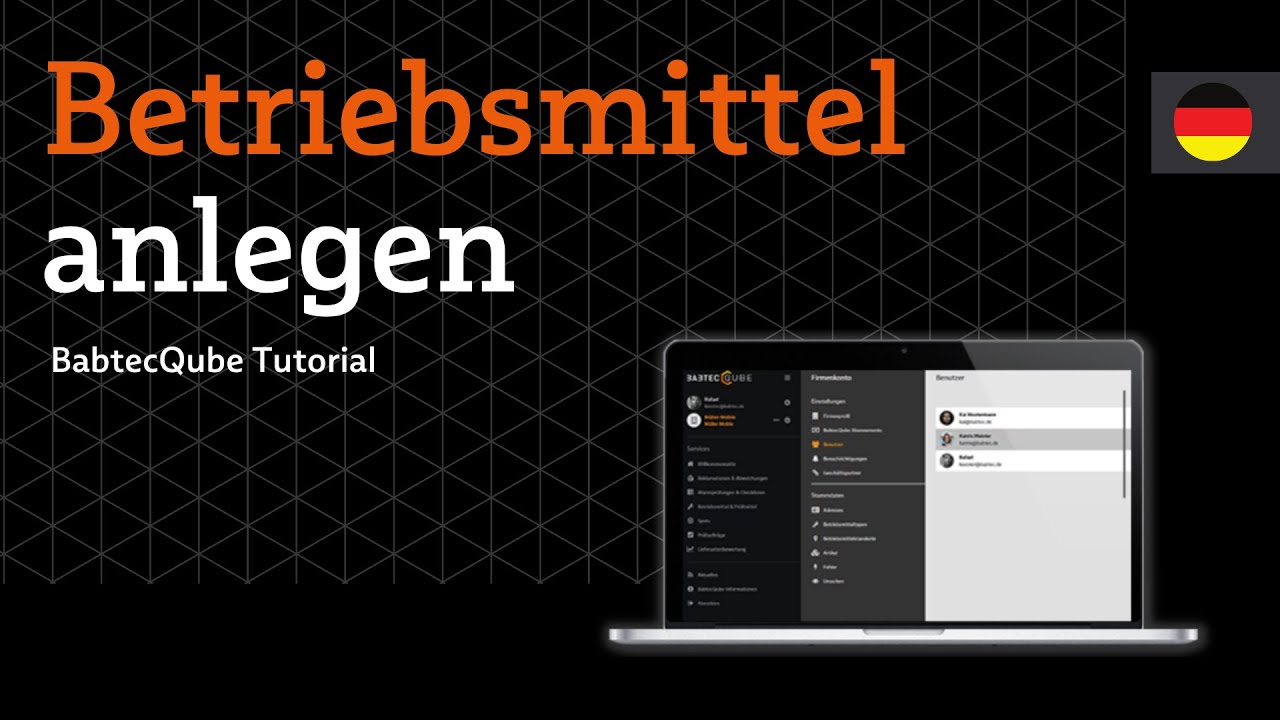 Wie Sie Ihre Betriebsmittel im BabtecQube anlegen und verwalten ...