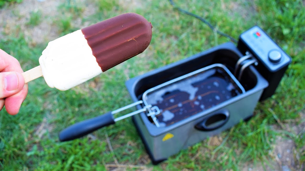 EXPERIMENT ICE CREAM IN FRYER 300°C - YouTube