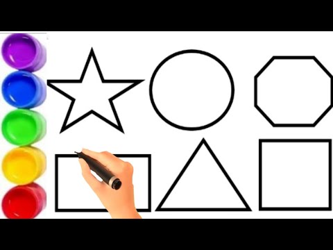 Learn 2d shapes drawing with name | colors for kids &toddlers ...