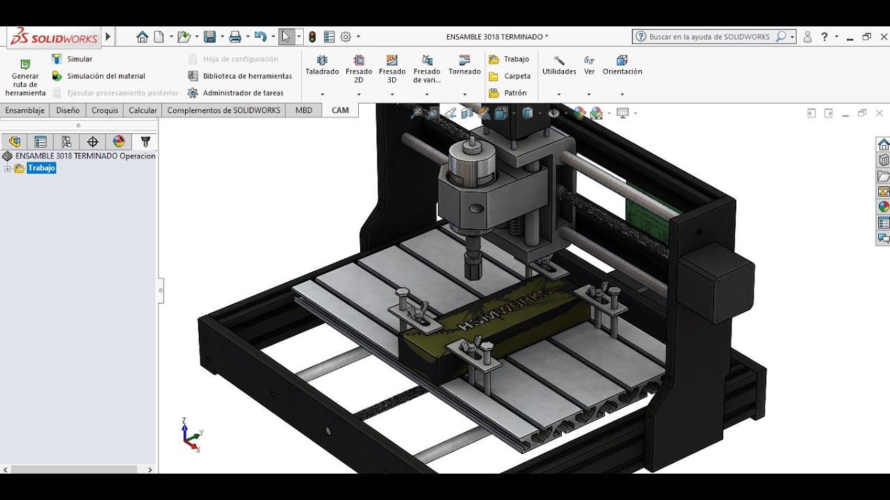 SOLIDWORKS MECANIZADO DE ROUTER - YouTube