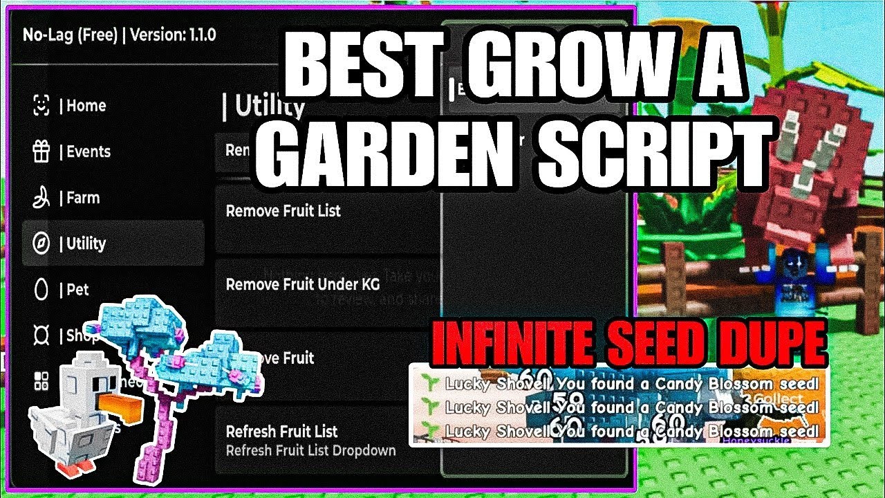 Grow a Garden Script GUI | AUTO EVENT INFINITE SEED EGG PET SPAWNER ...