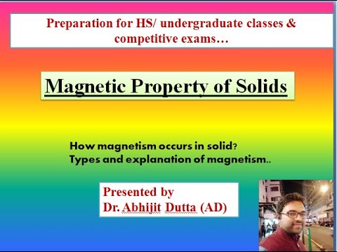 Magnetic Properties of solid - YouTube