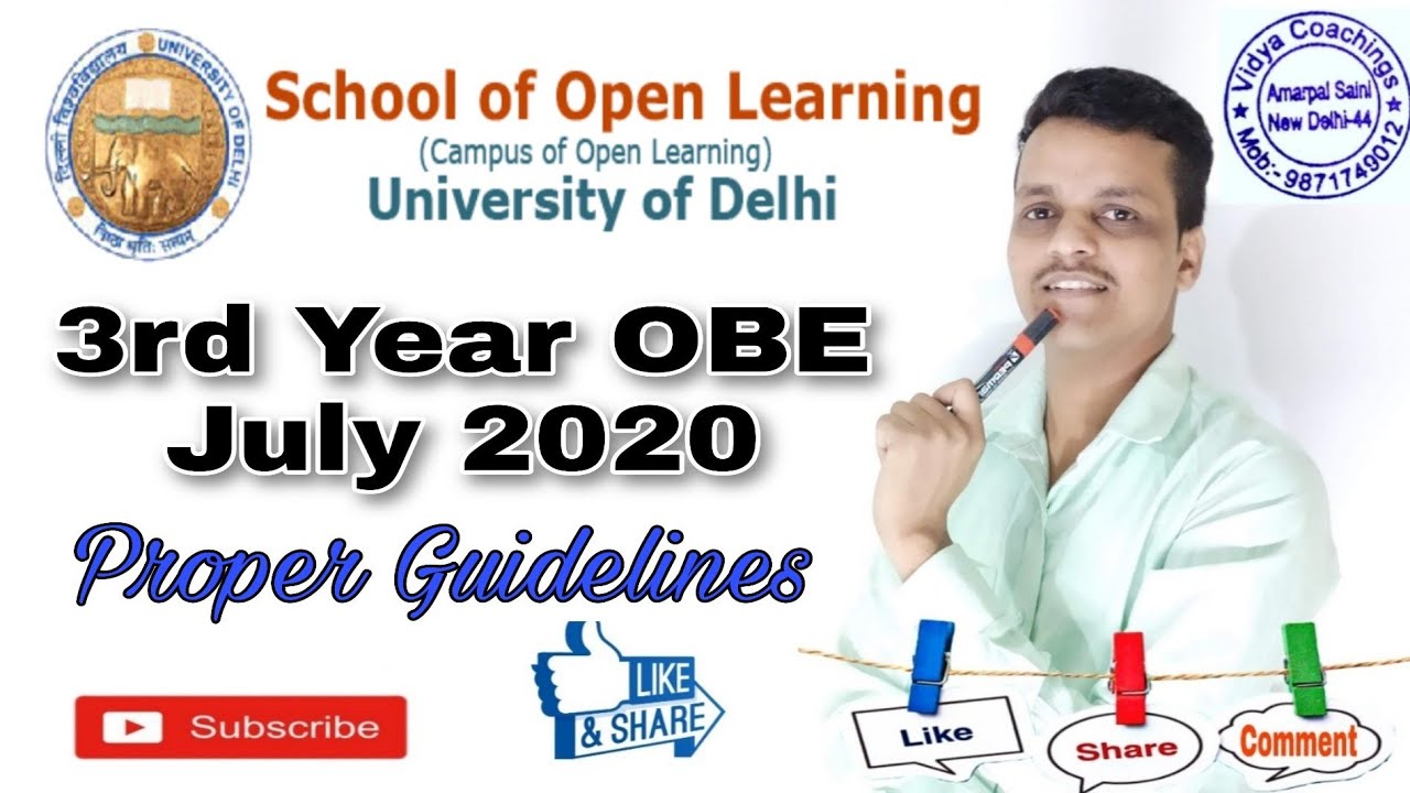 DU, SOL MOCK TEST & 3rd Year OBE EXAMINATION 2020 Guidelines - YouTube