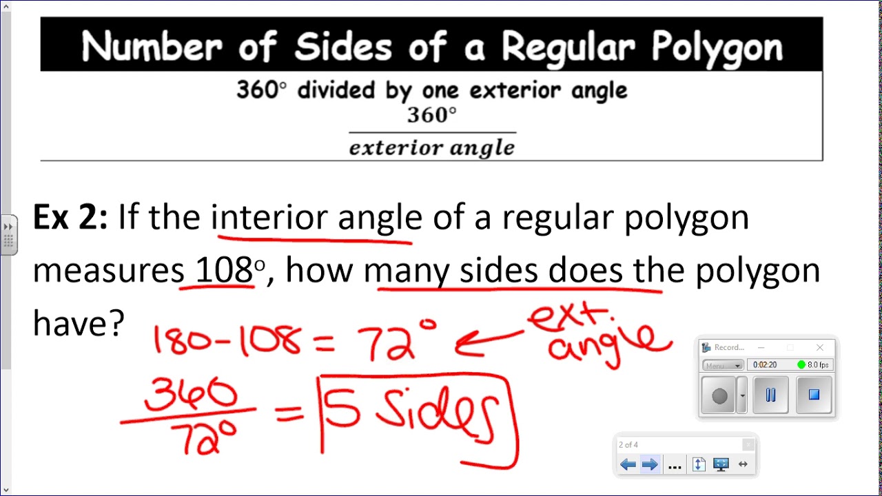 Number of sides of a regular polygon notes - YouTube