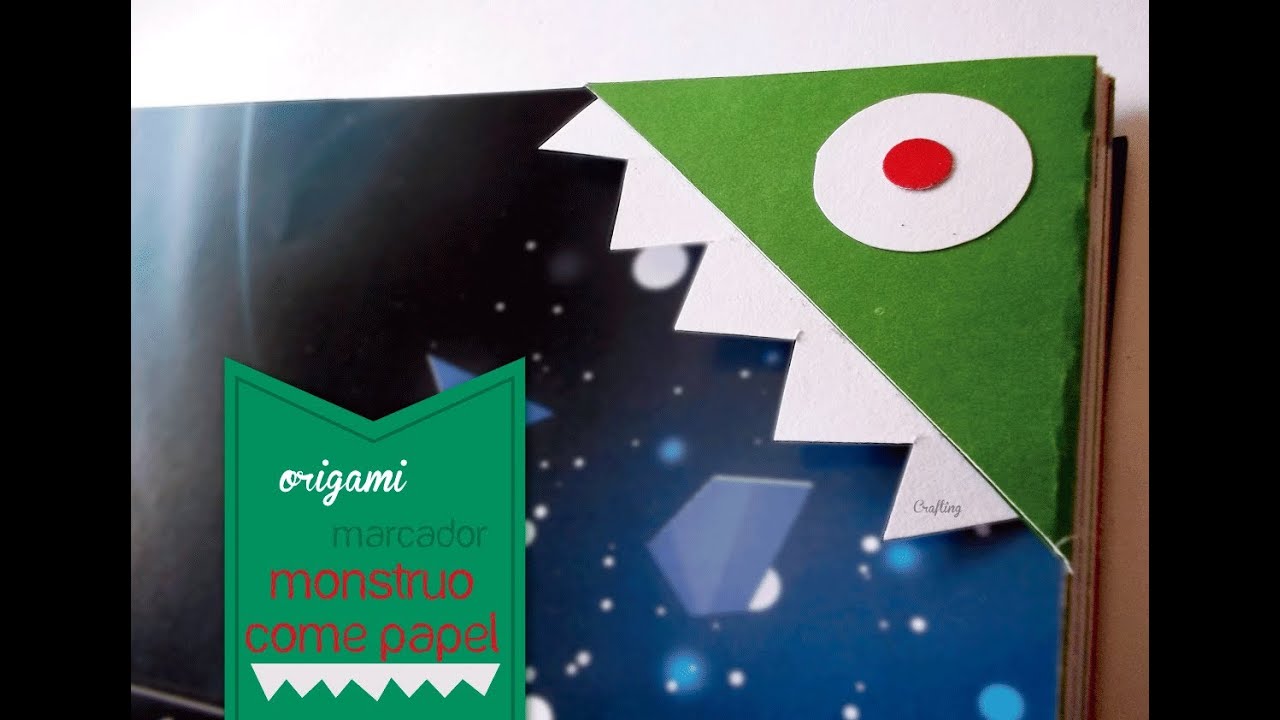 Marcador Origami - Monstruo come papel - YouTube