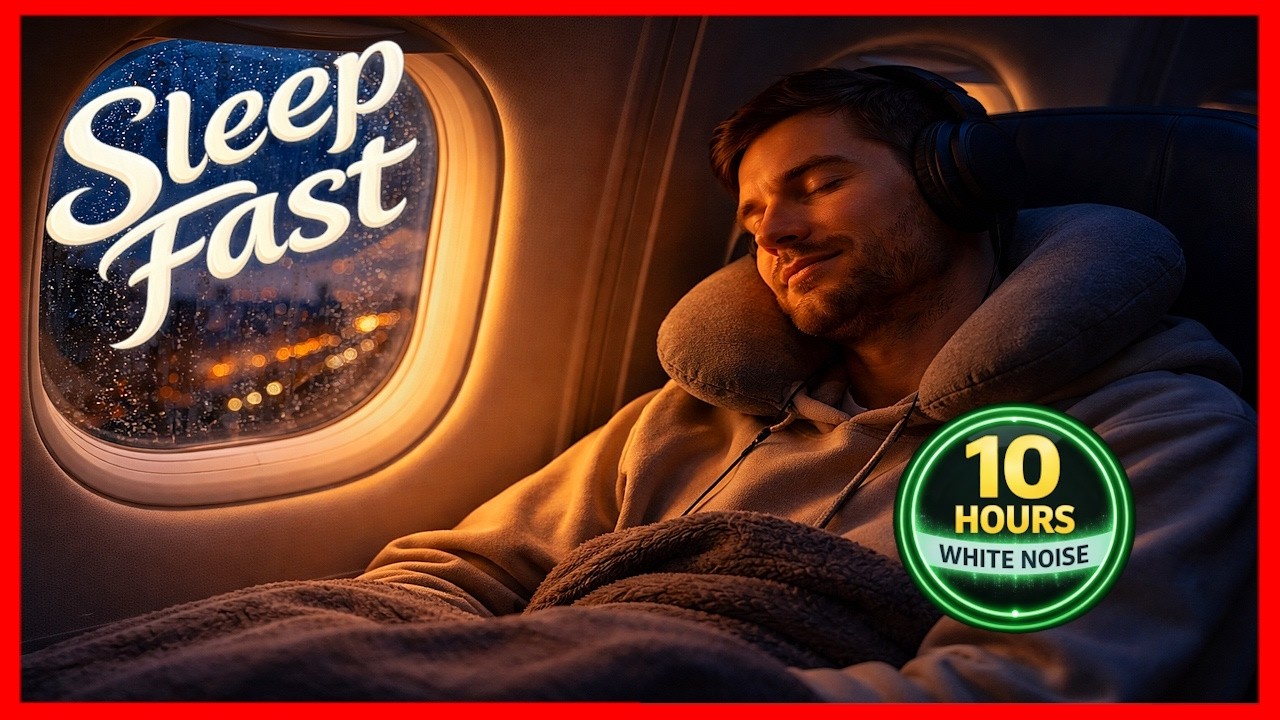 Relaxing Rain on a Plane Window, Fall Asleep Fast, 10 Hours White Noise ...