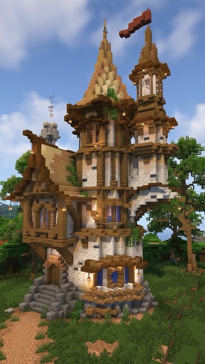 Minecraft Fantasy Wizard Tower Build - YouTube