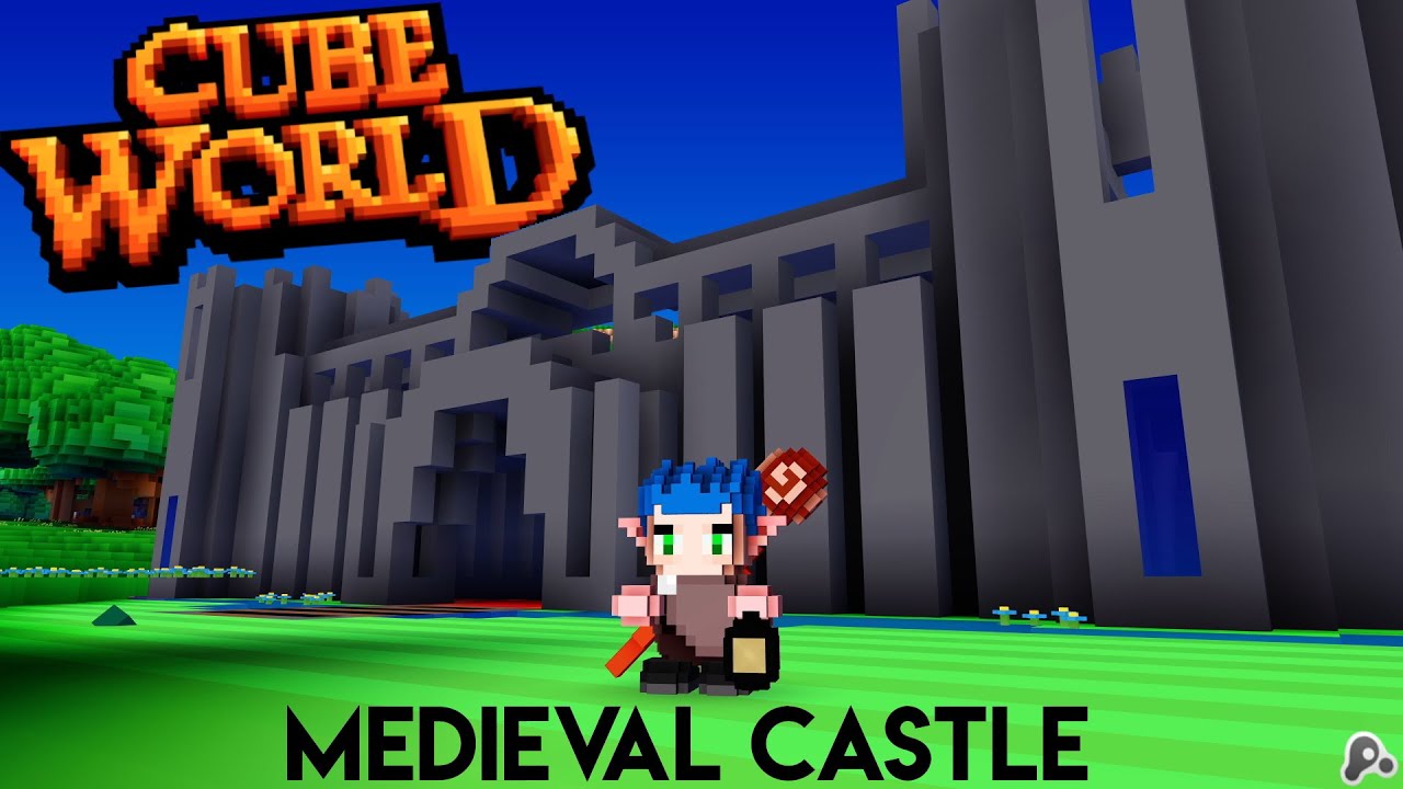 I Build a Medieval Castle in Cube World! Part 2 | Fighting off the ...