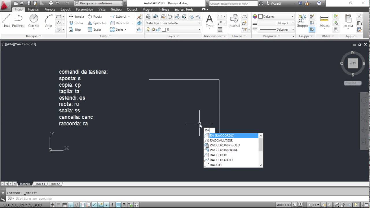 Corso AutoCAD Comandi di editazione 2 - ScuolaSI - YouTube