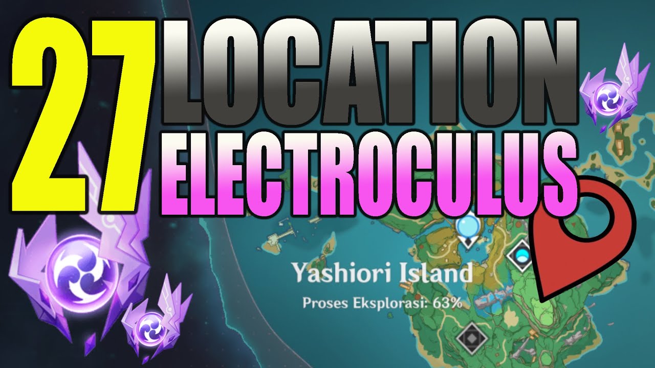 Lokasi 27 Electroculus Di Yashiori Island Inazuma - Genshin Impact ...