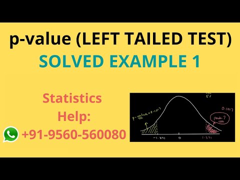 p-value (Left Tailed Test) : Solved Example #1 - YouTube
