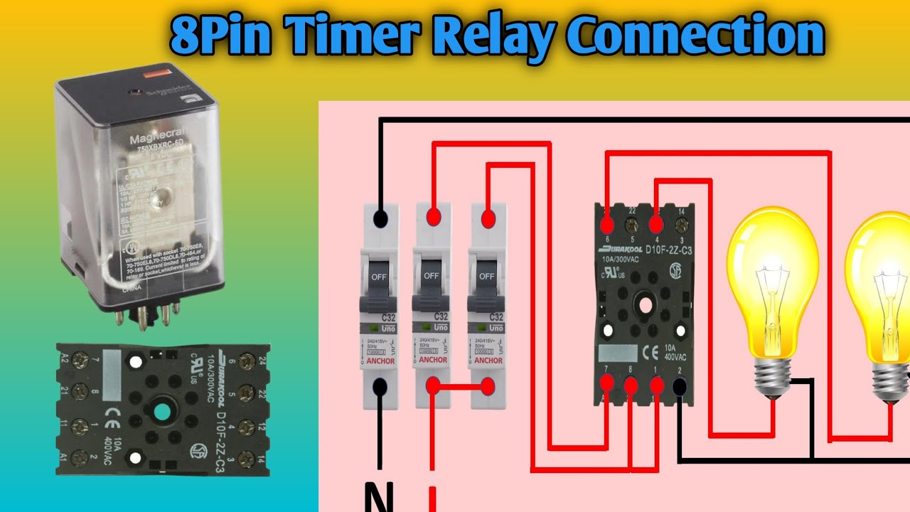 8 Pin Replay Wiring Diagram | 8 পিন রিলে কানেকশন | Timer Relay ...