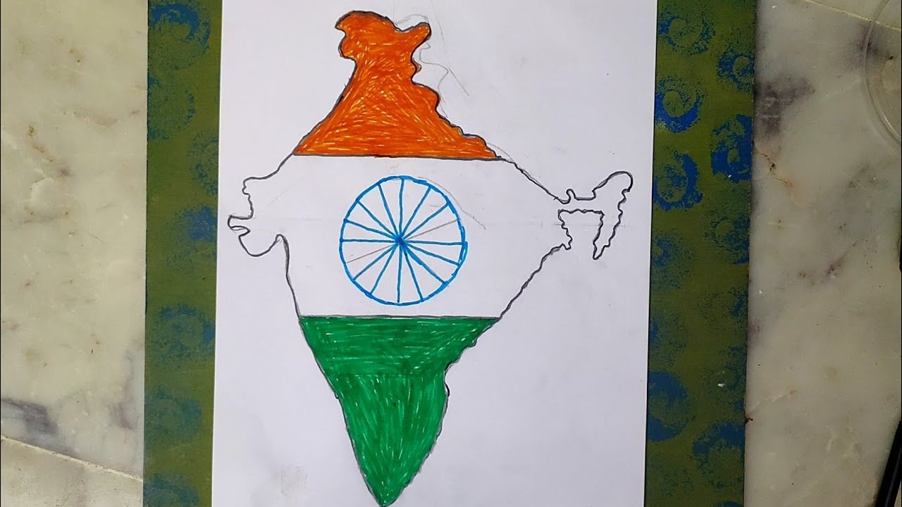Indian Map drawing for Students || Step by step tutorial for beginners ...