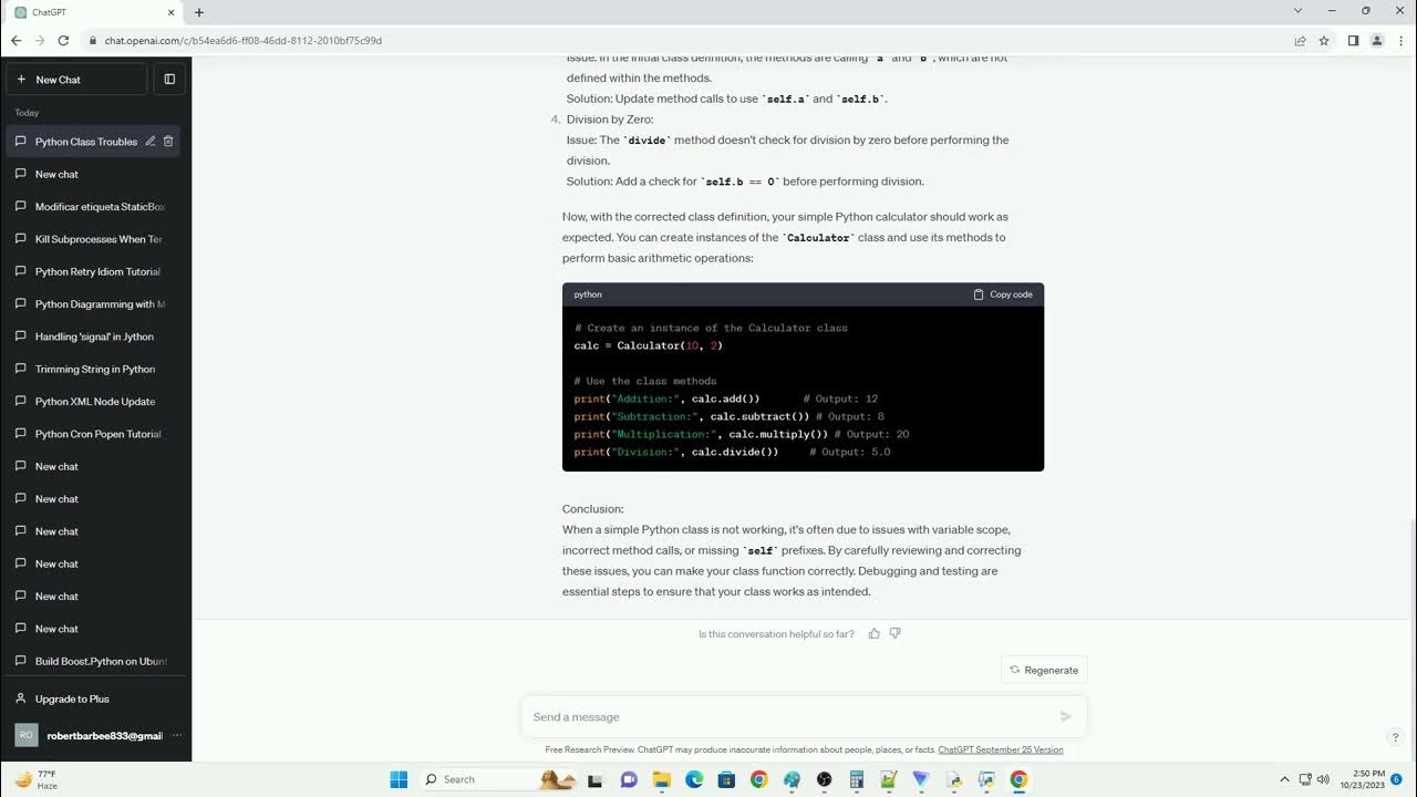 Why is this simple python class not working - YouTube