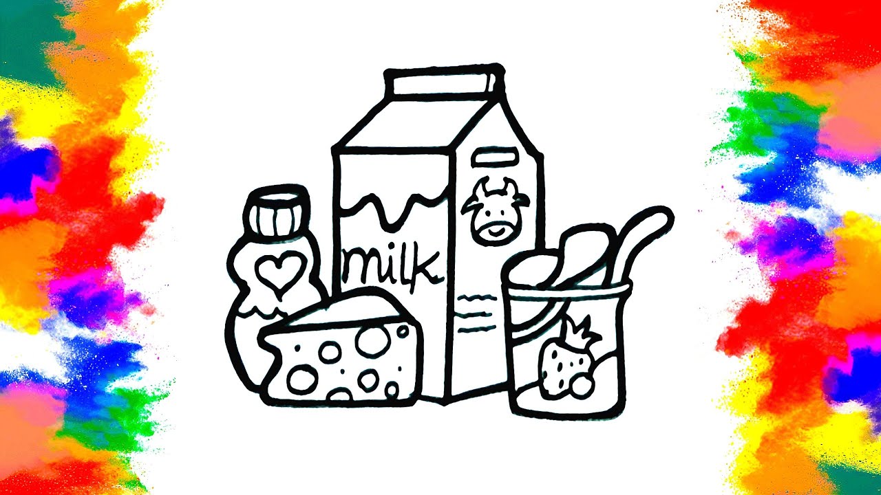 Dairy products drawing/kids drawing/art hub - YouTube