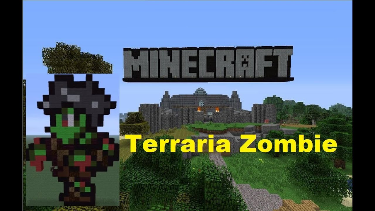 Minecraft Pixel Art: Terraria Zombie Tutorial - YouTube