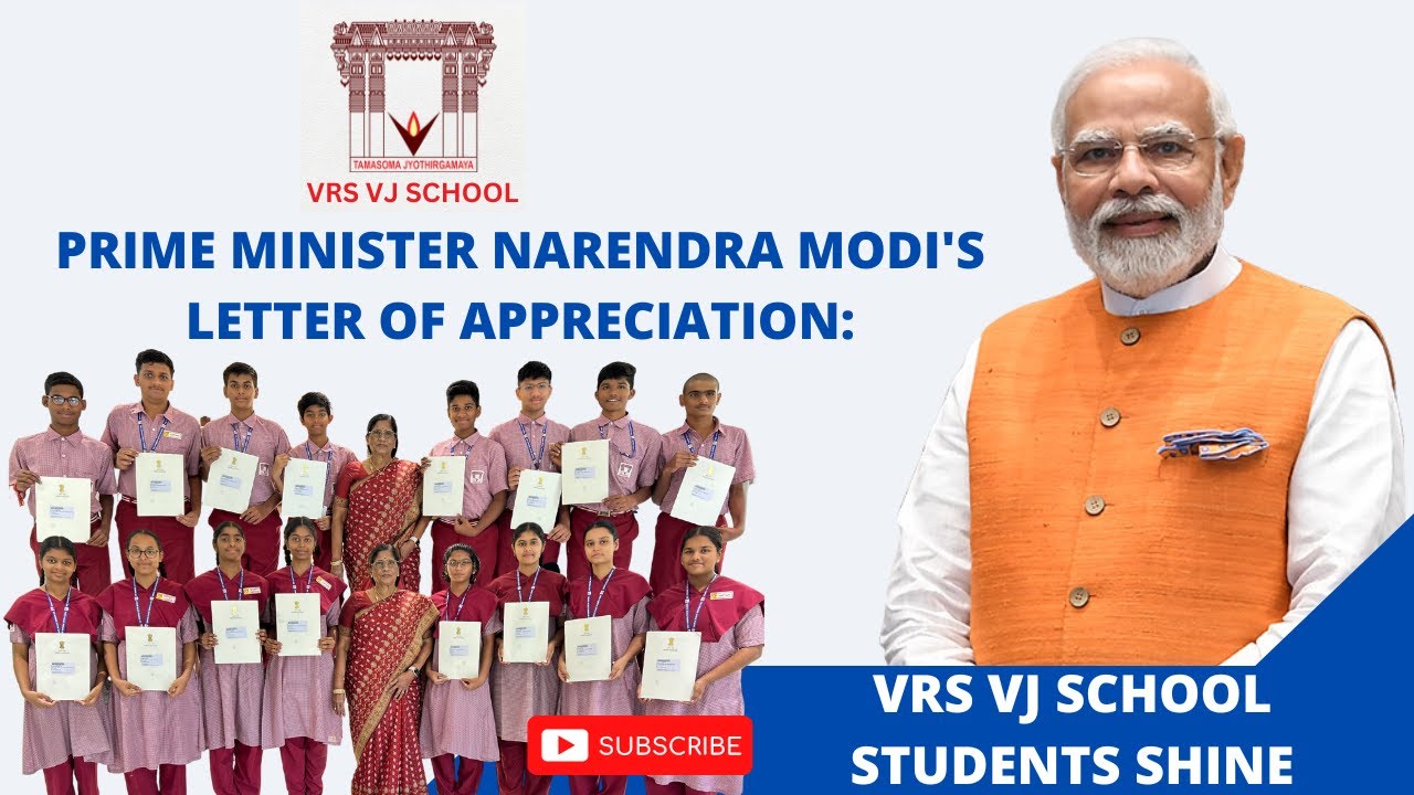 Prime Minister Narendra Modi's Letter of Appreciation: VRS VJ School ...