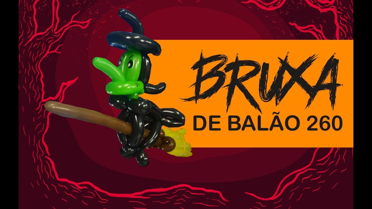 Como fazer um bruxa com balões 260 - Halloween Decoração - YouTube