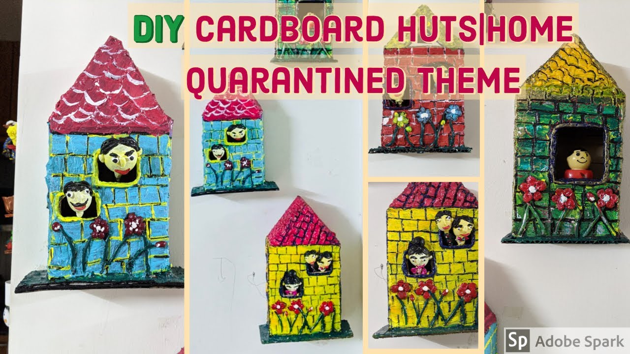 Wall Decor for home - DIY - Cardboard Huts - YouTube