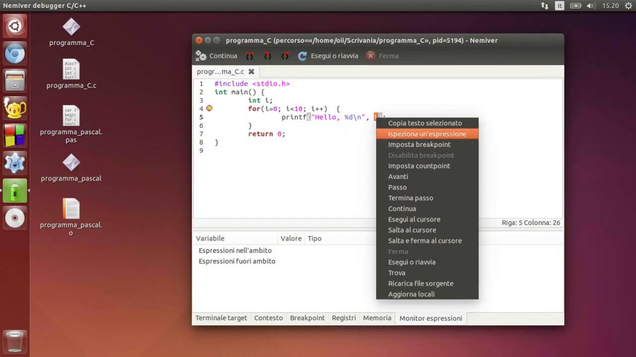 Tutorial: uso di Nemiver per C/C++ - YouTube