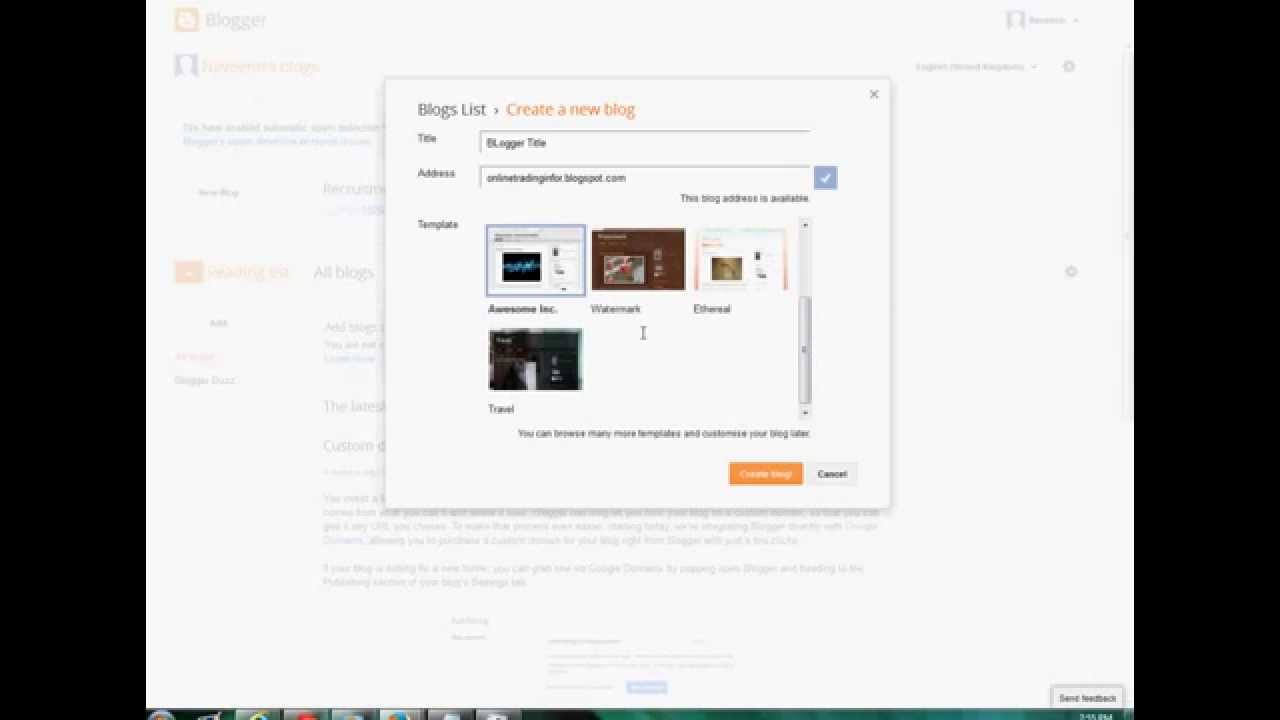 How to Create New Blog 2015 - YouTube