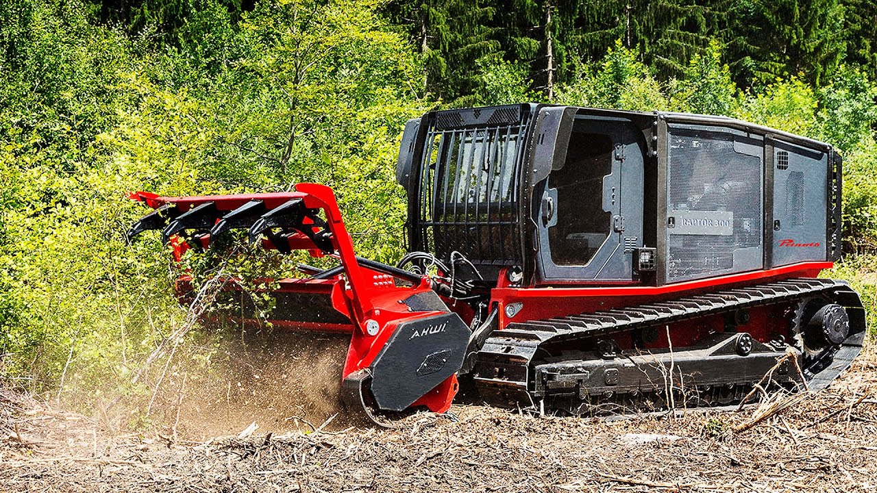 Incredible stump puller & mulcher Excavator and tractor best work #07 ...
